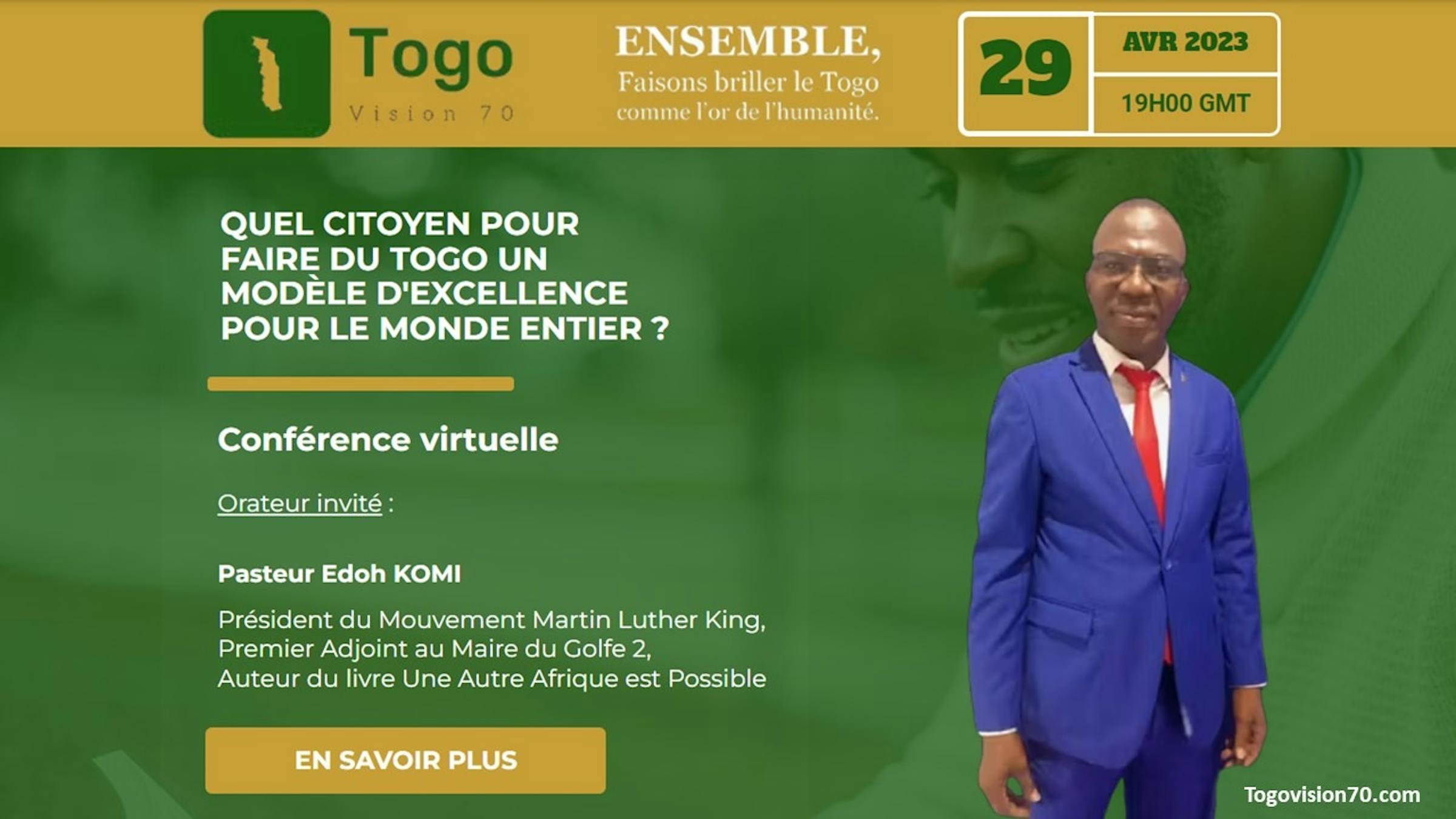 Conférence : Quel type de citoyen pour faire du Togo un modèle d'excellence pour le monde entier